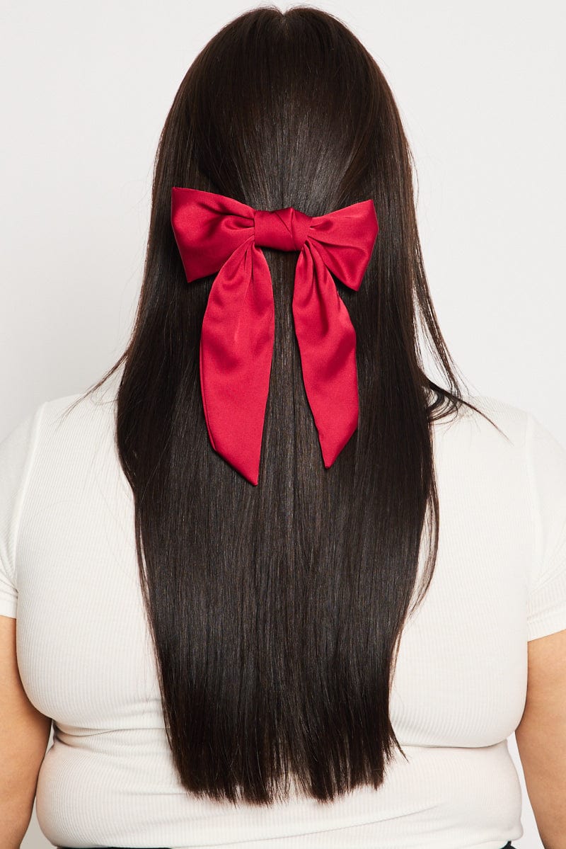 Red Satin Hair Bow | You & All