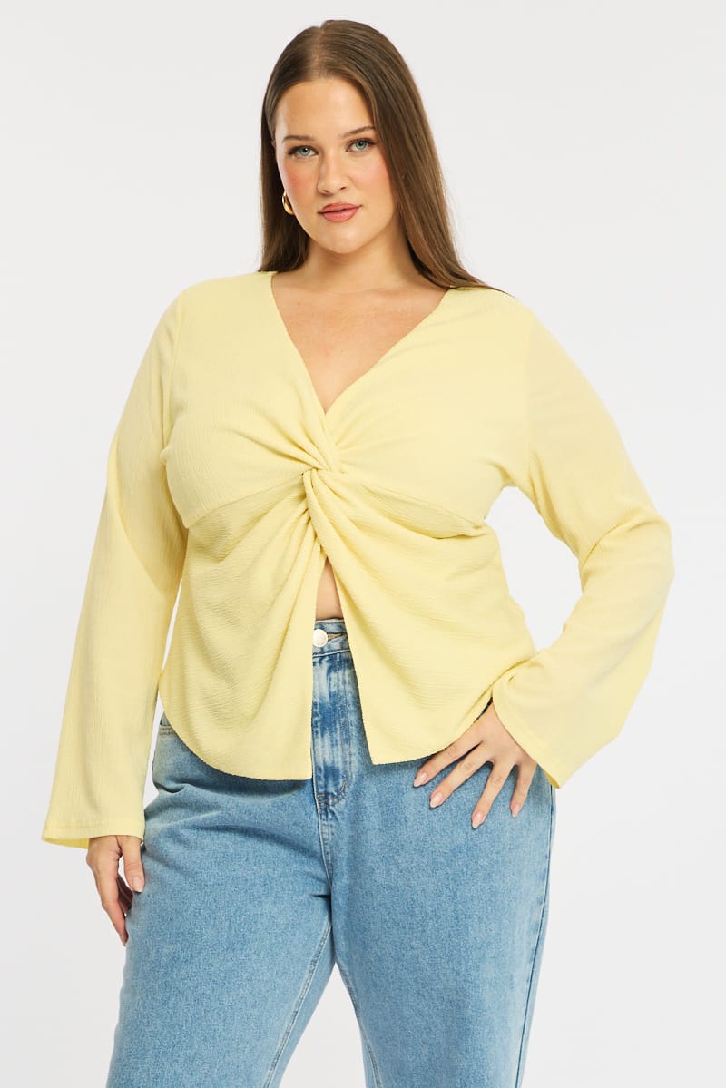 Yellow Textured Top Long Sleeve | You & All