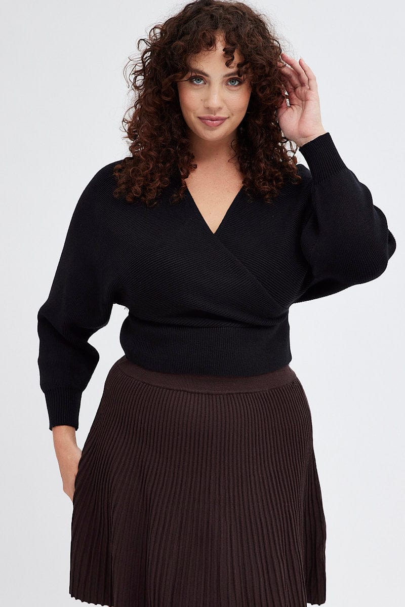 buying store 150 RVN x REVOLVE Black Knit Elegant Basic Long Sleeve Top ...